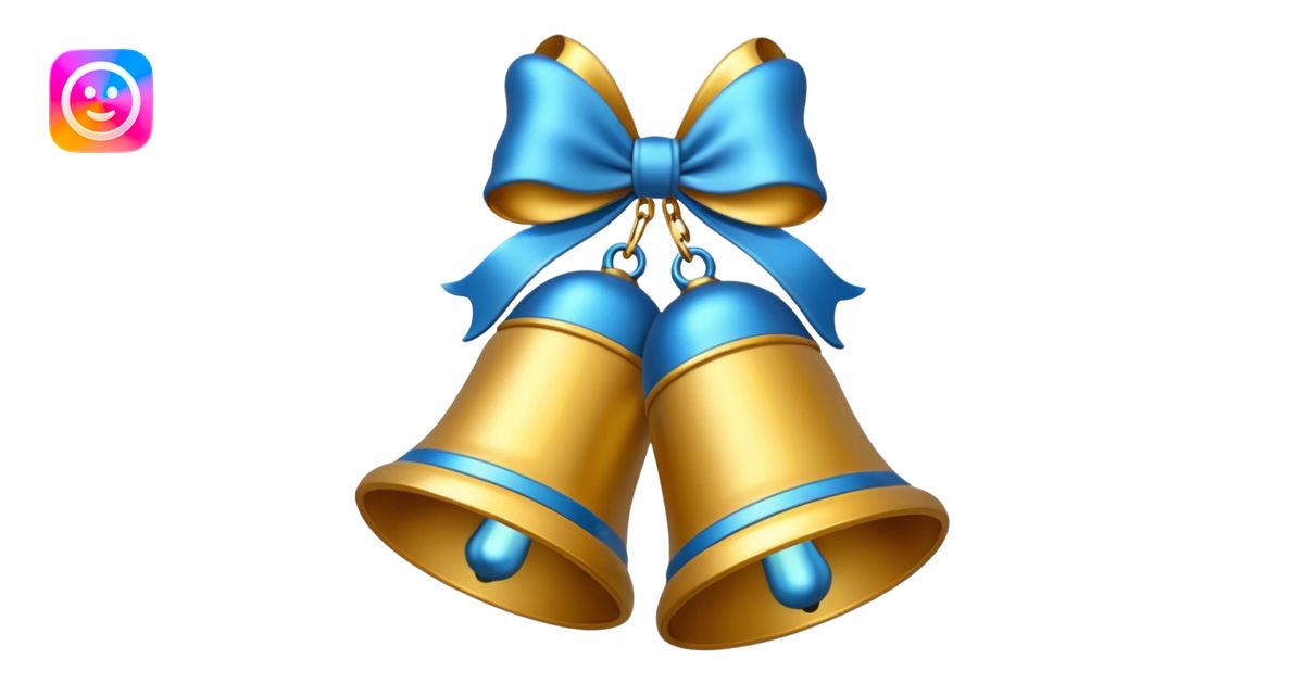 Christmas bells with light blue details emoji | AI Emoji Generator