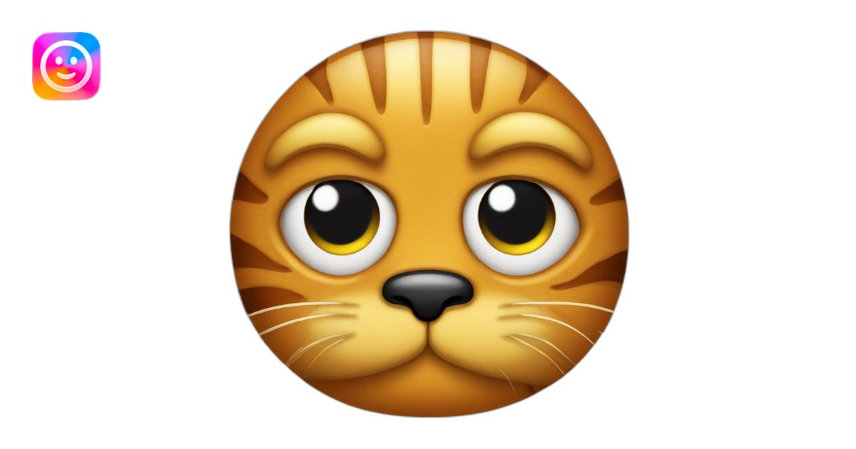 garfield face with one large eye emoji | AI Emoji Generator