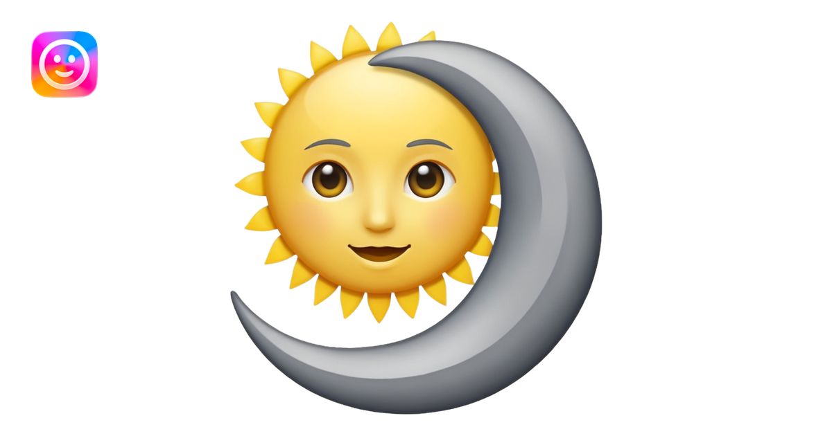 Genarate me a emoji of Drak mode moon and bright mode sun Like we got ...