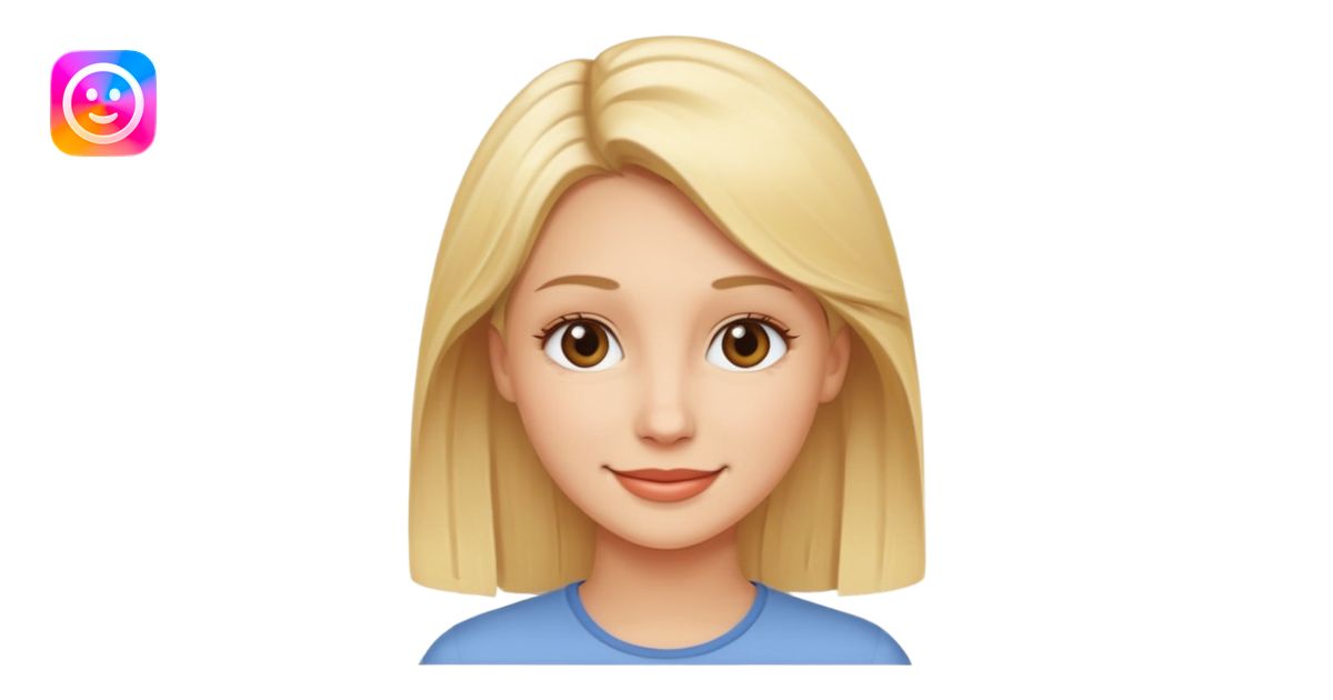 Blonde with as few details as possible, only her face emoji | AI Emoji ...
