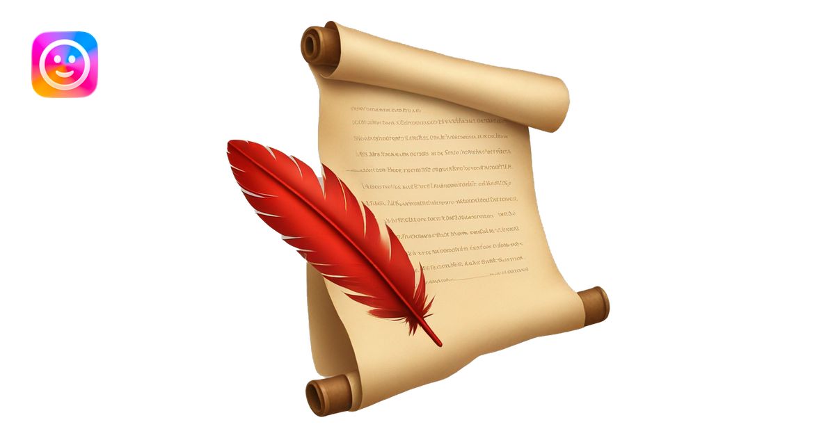 paper scroll and red quill emoji | AI Emoji Generator