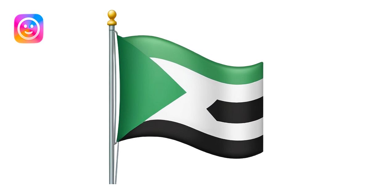I want a flag as a emoji its made by three colours white green and ...
