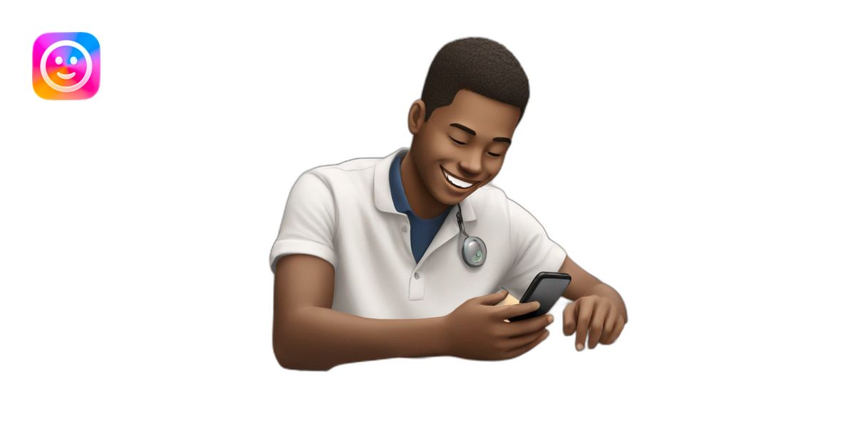 a student shows a mobile phone while he takes an exam emoji | AI Emoji ...