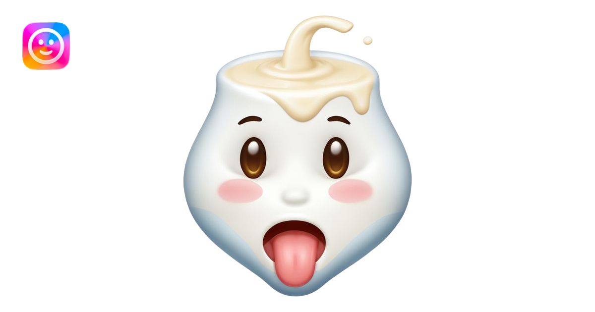 Emoji drooling with milk on chin emoji | AI Emoji Generator