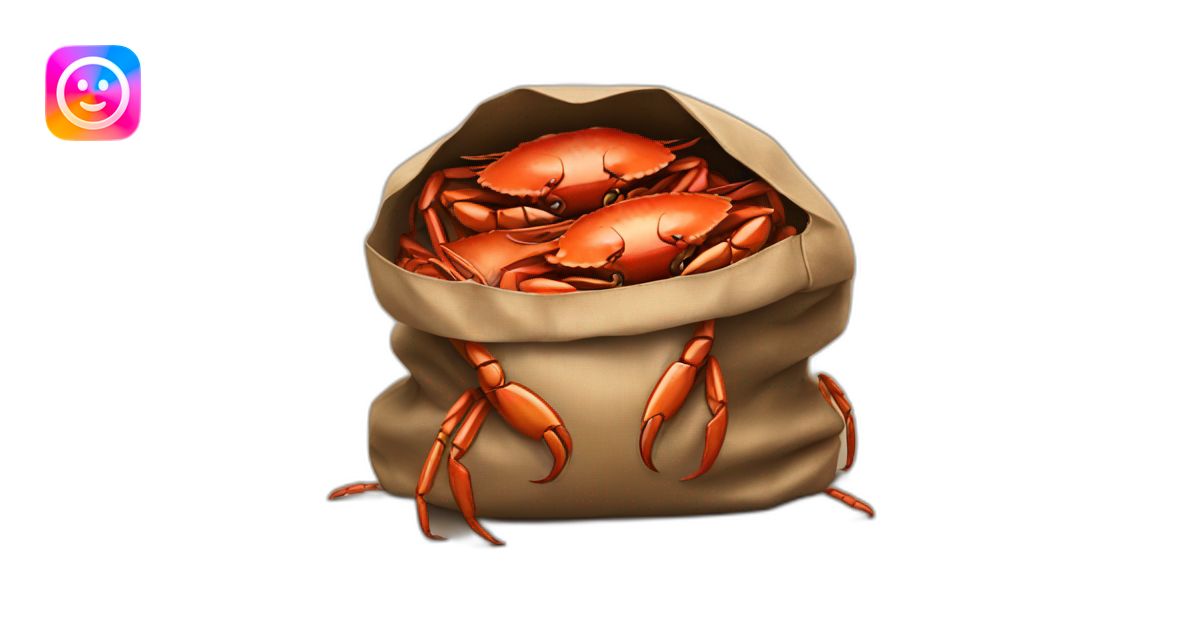 Bag full of Crabs emoji | AI Emoji Generator