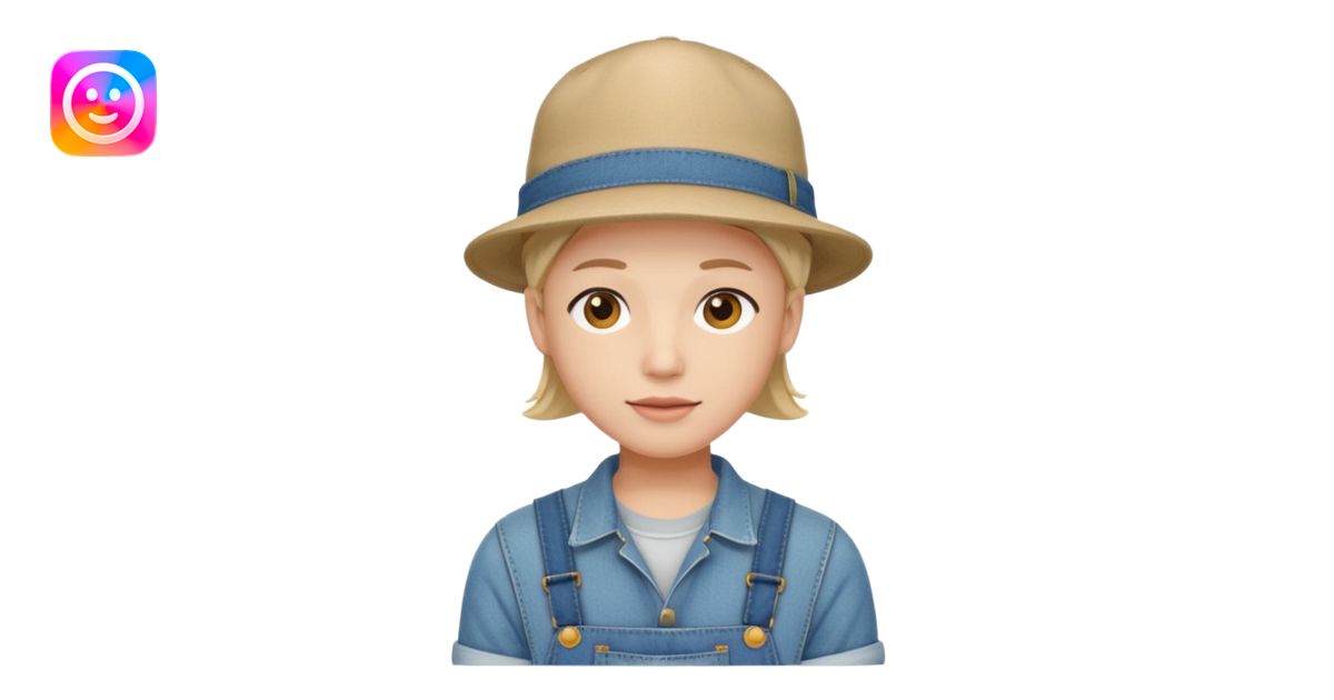 worker 1950 flat hat and overalls emoji | AI Emoji Generator