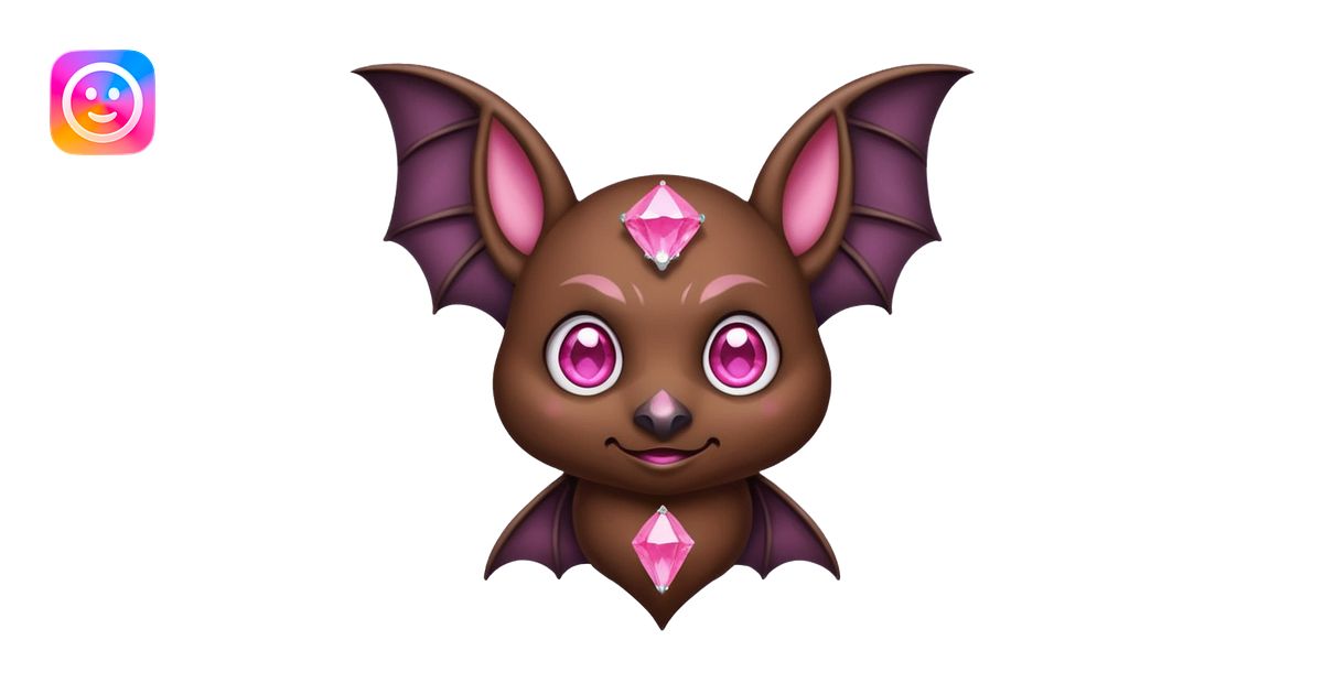 a normal bat witha pink diamond in its forhead, the full bat with his ...