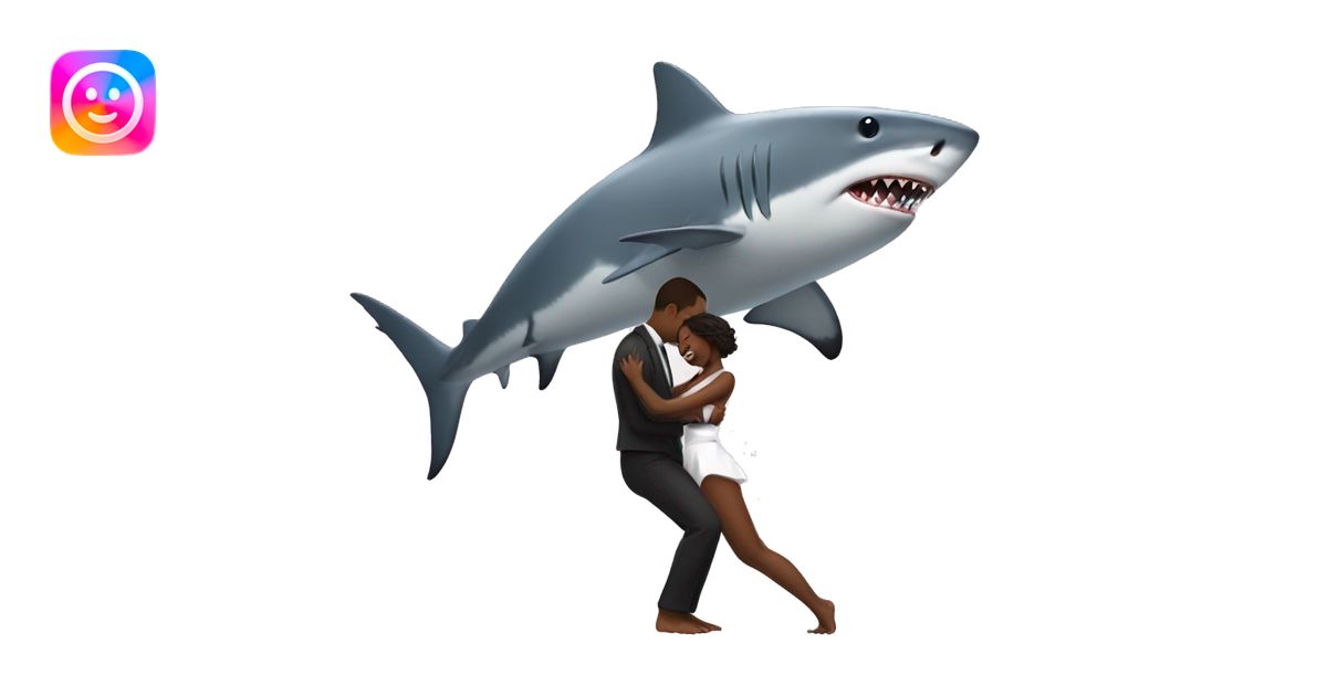 Shark with human dances slow dance emoji | AI Emoji Generator