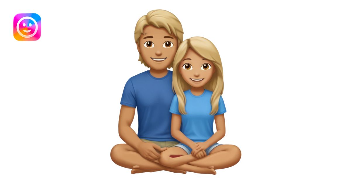 man laying down with a girl sitting on top of him emoji | AI Emoji ...