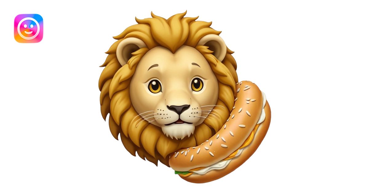 lion holding bagel emoji | AI Emoji Generator