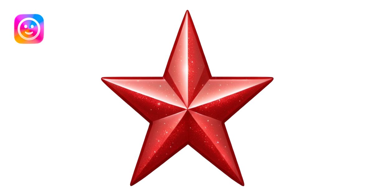 red glitter star emoji | AI Emoji Generator