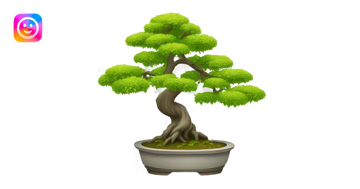 Bonsai blossoming willow tree emoji | AI Emoji Generator