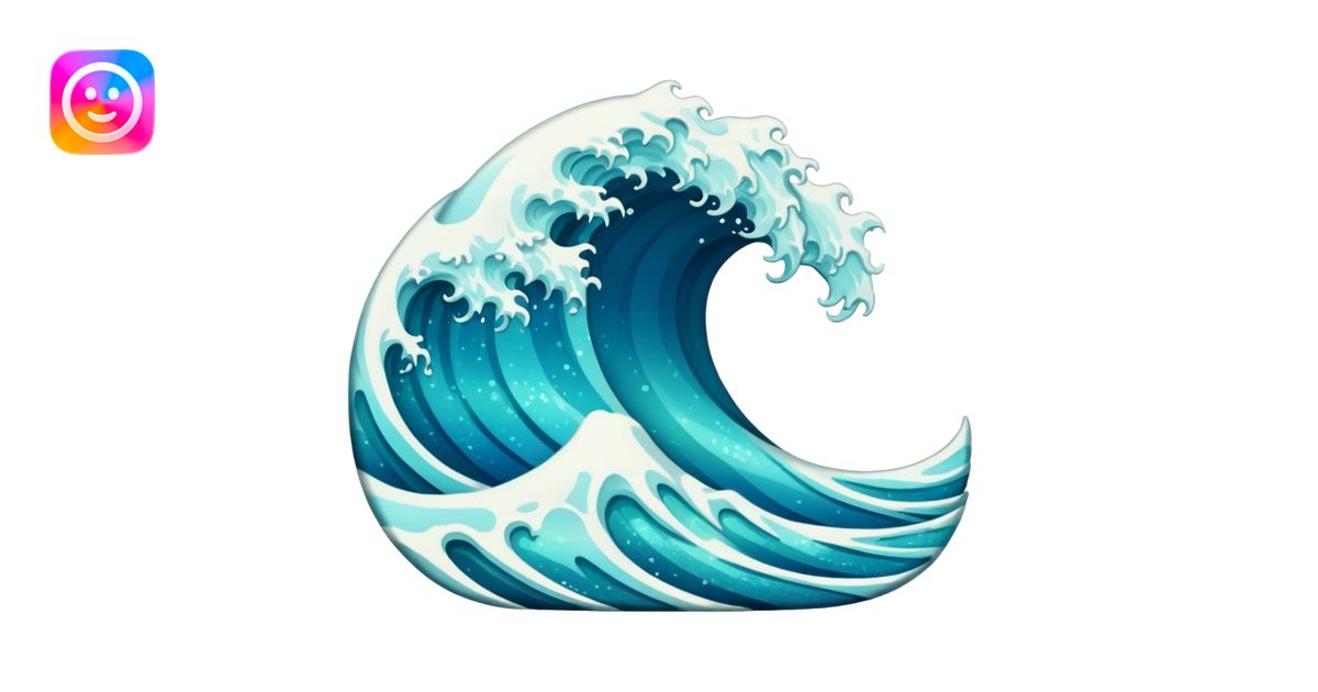 glitter wave ocean surf cian emoji | AI Emoji Generator