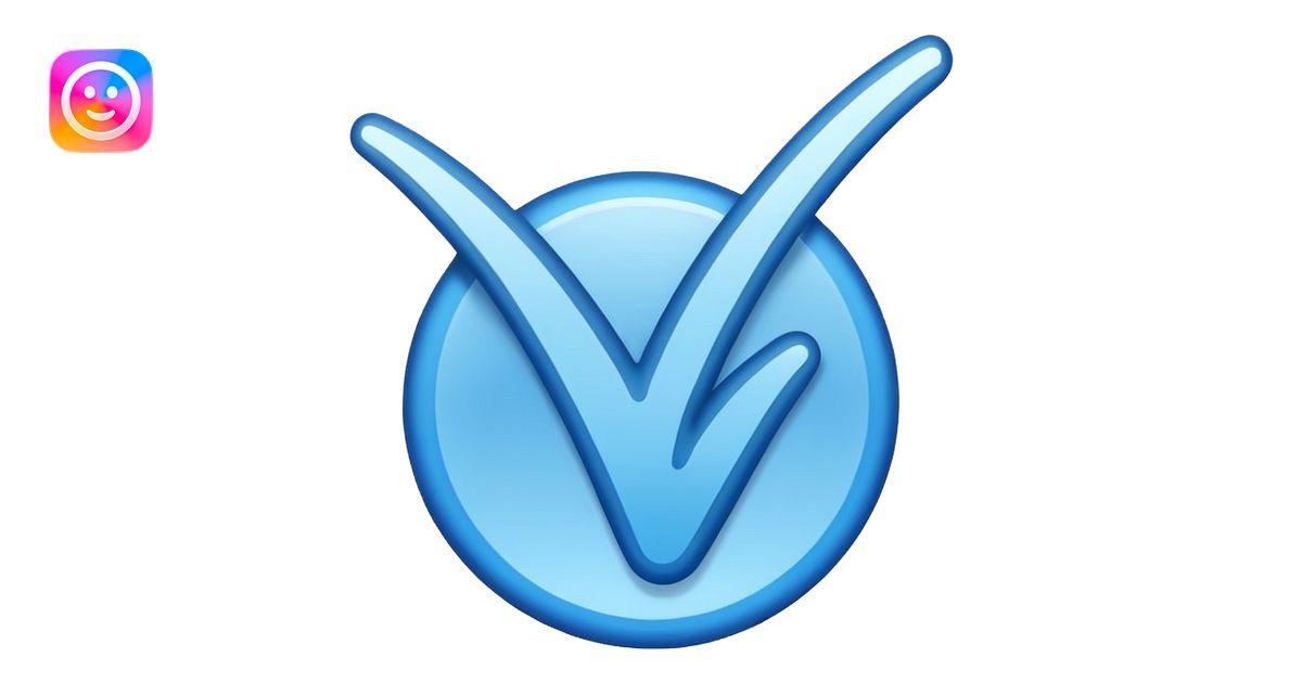 Blue tick mark emoji | AI Emoji Generator