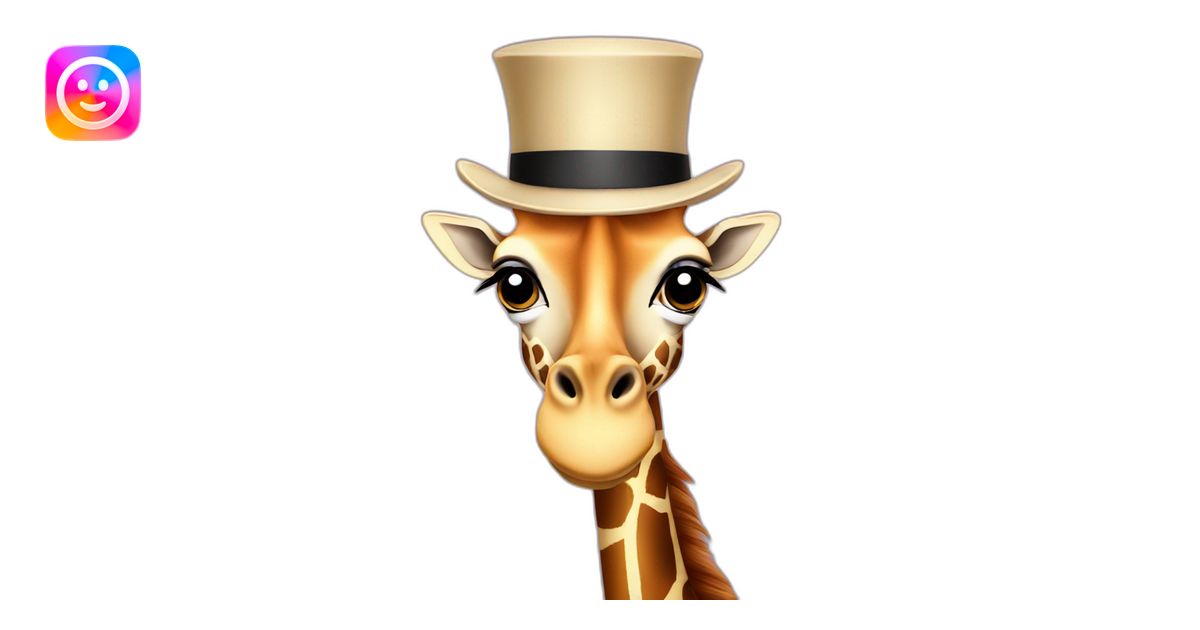 Top hat giraffe emoji | AI Emoji Generator
