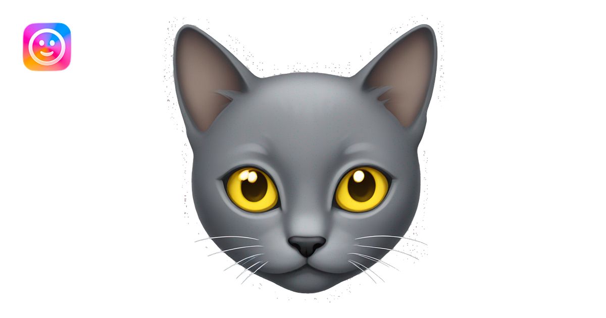 grey cat with yellow eyes no markings emoji | AI Emoji Generator