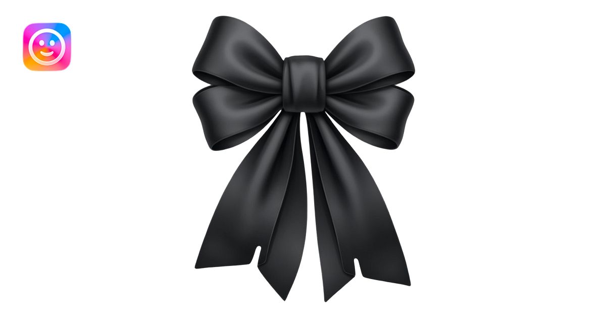 One Black ribbon for dead people honoring emoji | AI Emoji Generator