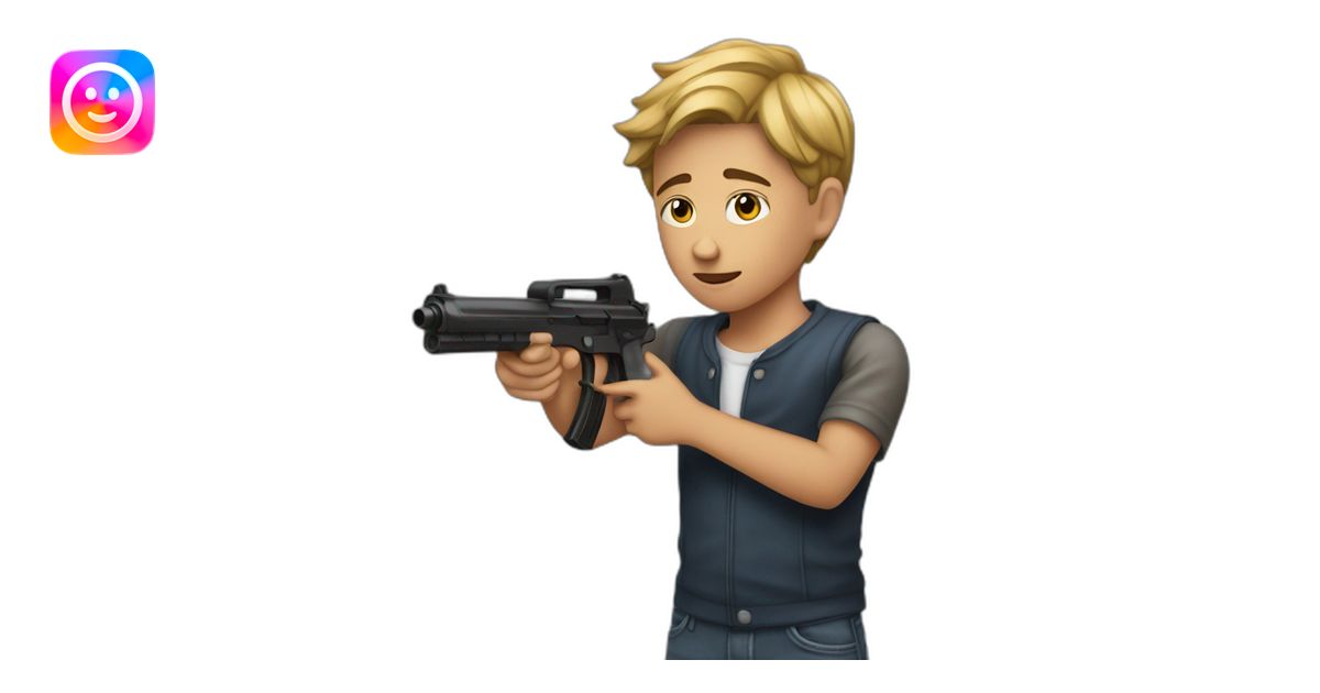 Twink helpfully shooting immigrant child emoji | AI Emoji Generator