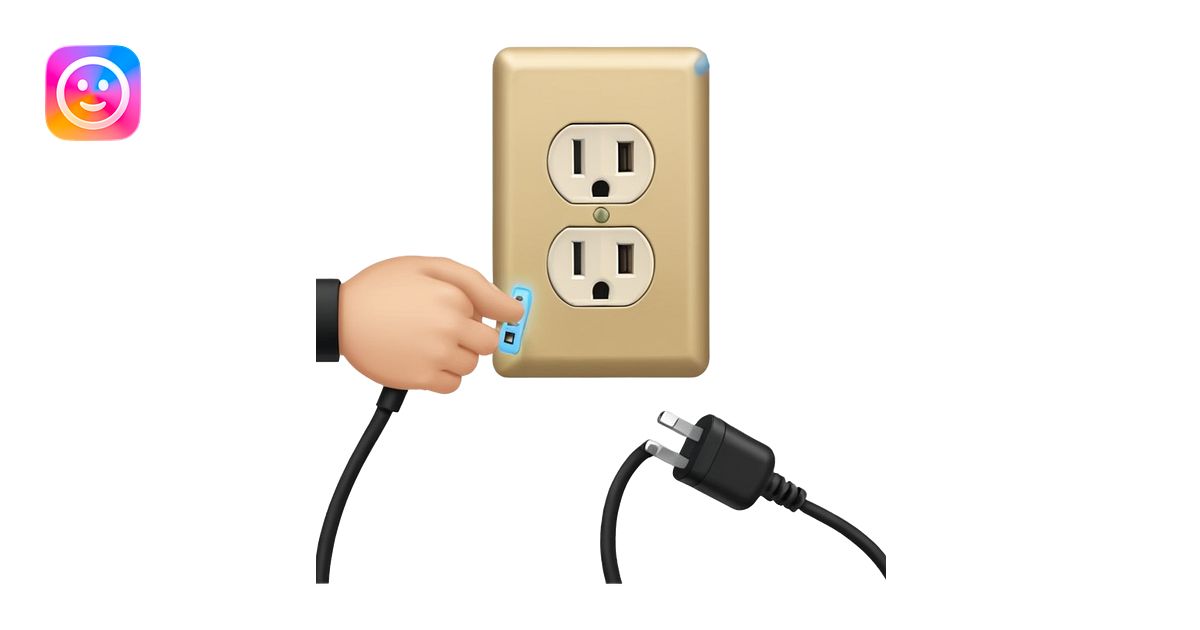 plugging a plug to an outlet emoji | AI Emoji Generator