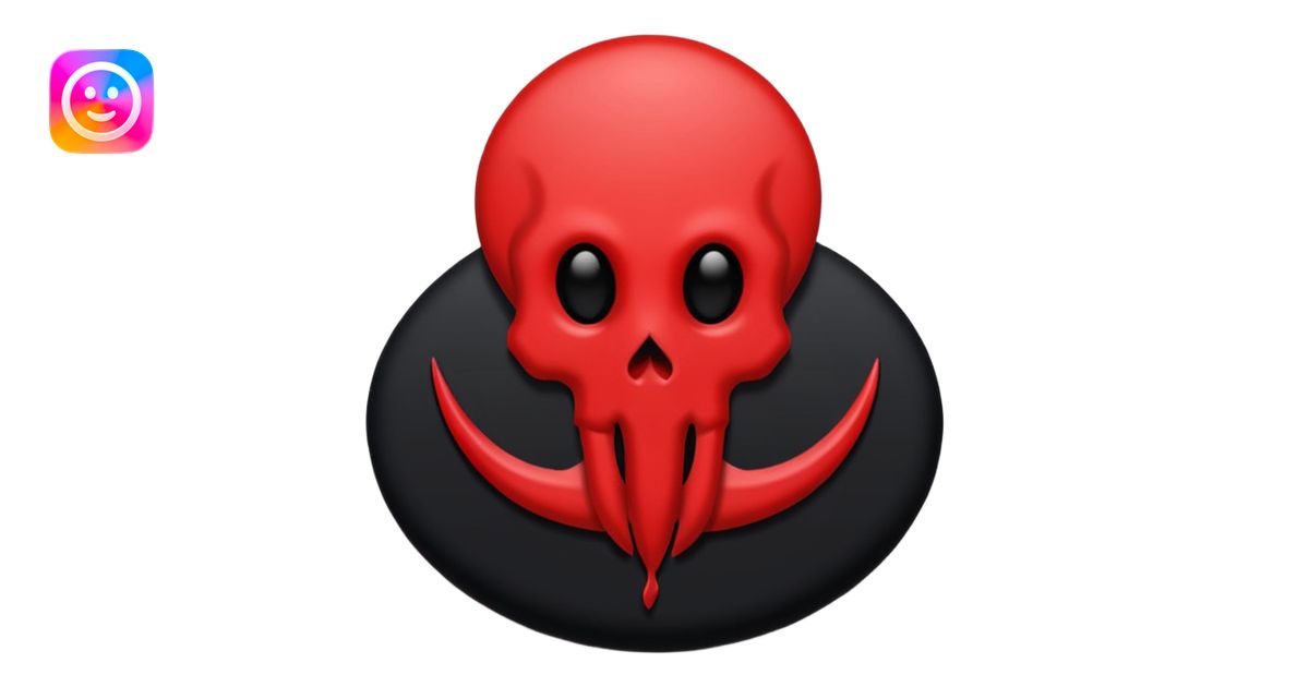 iOS sticker, dark mark, black shape, red dot, minimal emoji | AI Emoji ...
