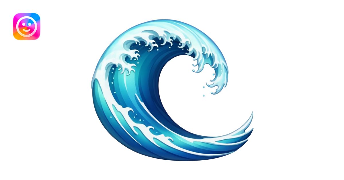 glitter wave ocean surf cian emoji | AI Emoji Generator