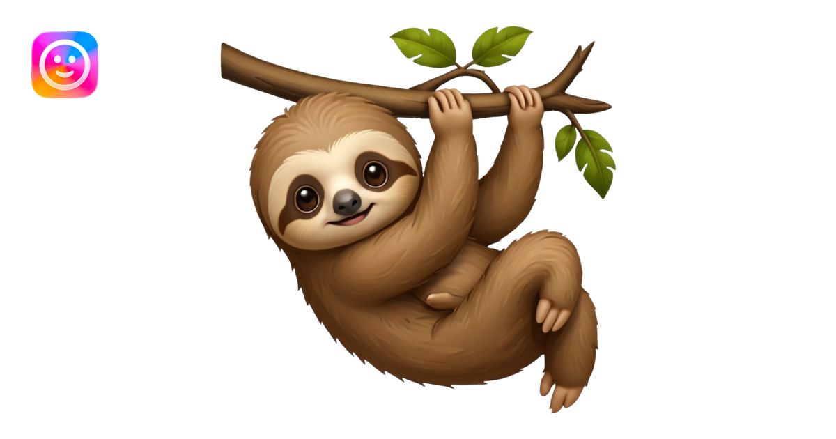 baby sloth on the tree emoji | AI Emoji Generator