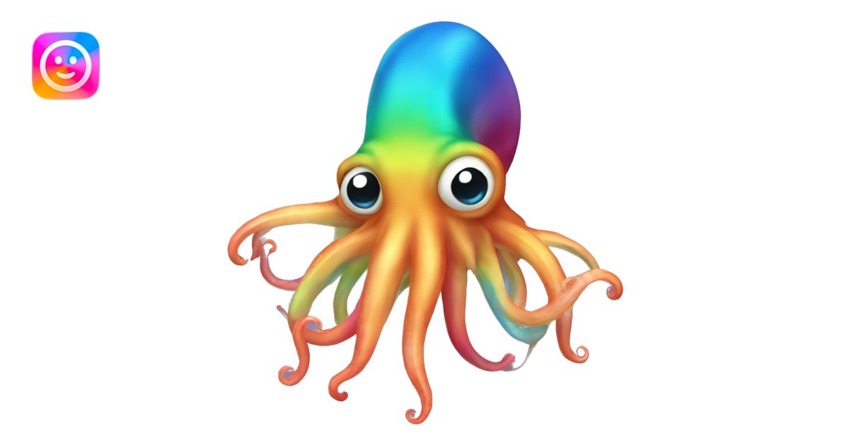 Rainbow squid emoji | AI Emoji Generator