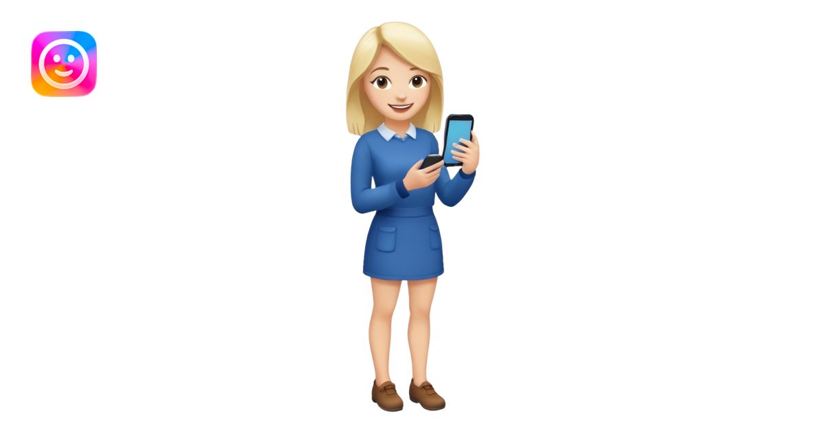a full body girl on his phone with a happy face commenting on a post ...