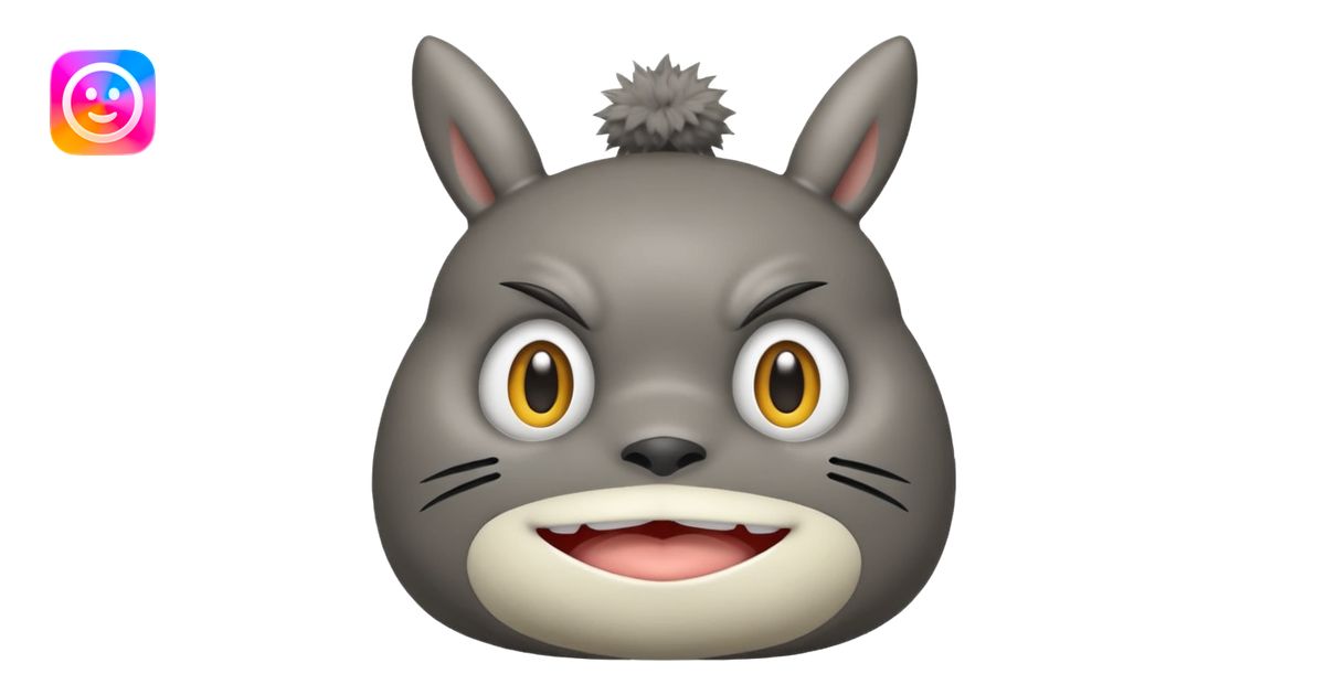 Totoro pogchamp emoji with big eyes emoji | AI Emoji Generator