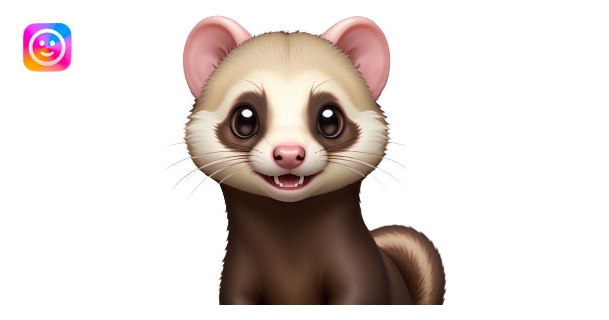 Cinematic Comical sable ferret Portrait Emoji, Head tilted dramatically ...