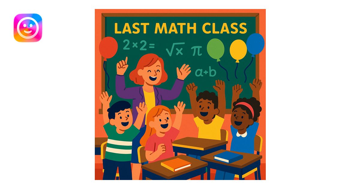 cartoon classroom scene with students and a teacher celebrating the ...