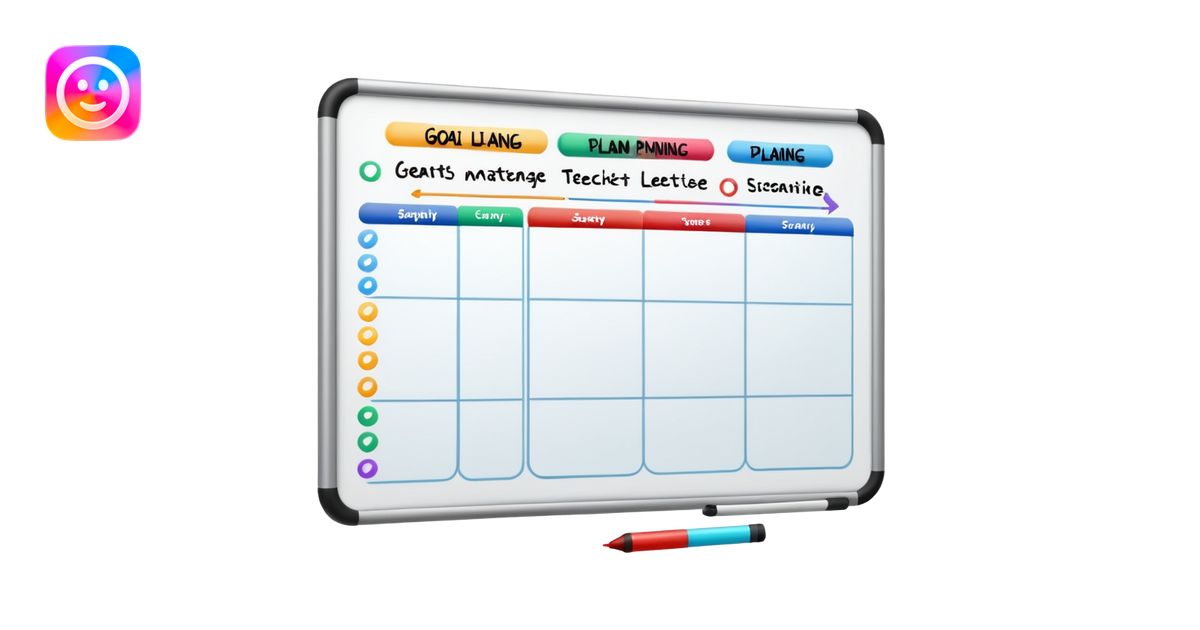 Goal planning on a white board emoji | AI Emoji Generator