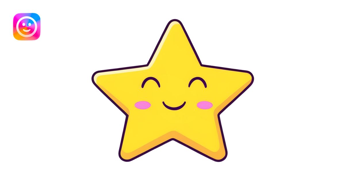 3D golden star with soft glow and glitter, smiling face, cartoon icon ...