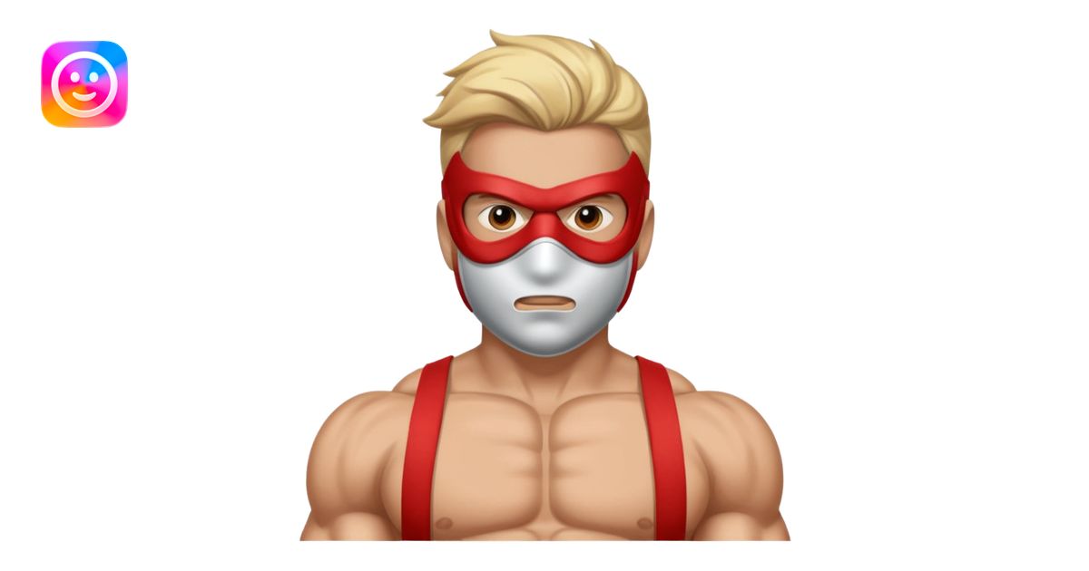 Flashman wearing mask emoji | AI Emoji Generator
