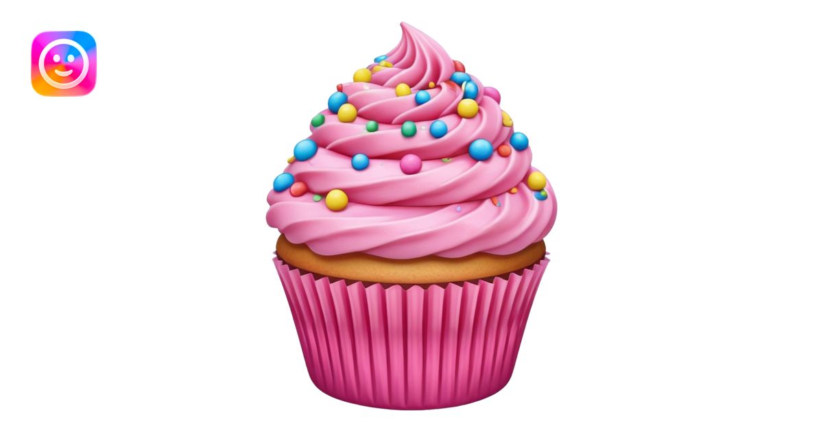 Cupcake with pink icing emoji | AI Emoji Generator