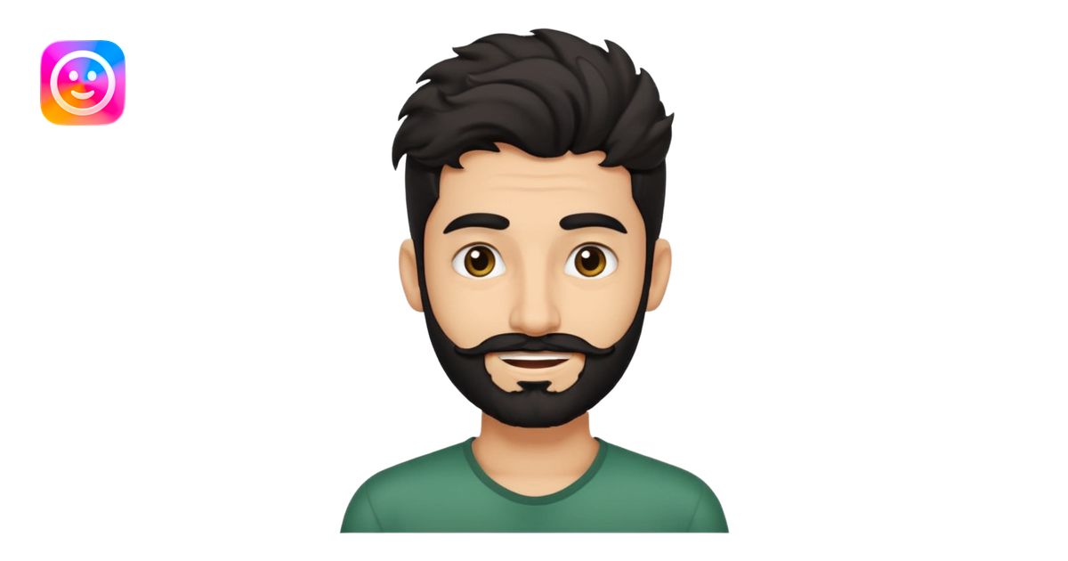 young fair skin Pakistani man smiling with black beard, wavy hair ...
