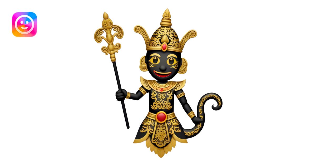 Cinematic Realistic Wayang Kulit Emoji, depicted as an intricate shadow ...
