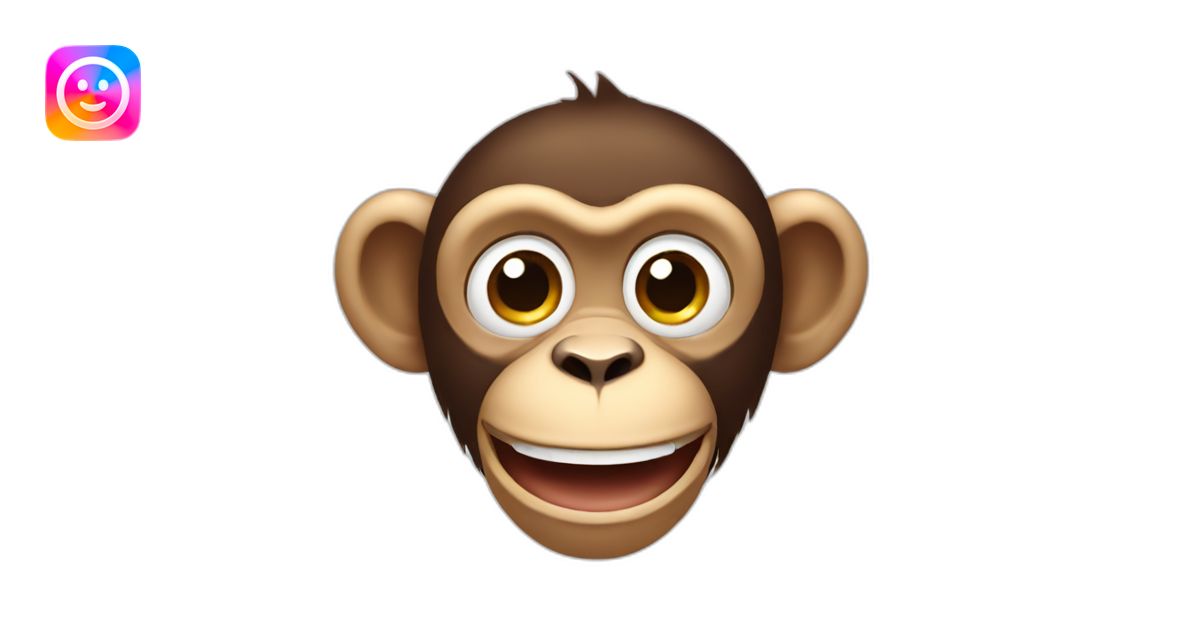 Awkward smiling monkey emoji | AI Emoji Generator