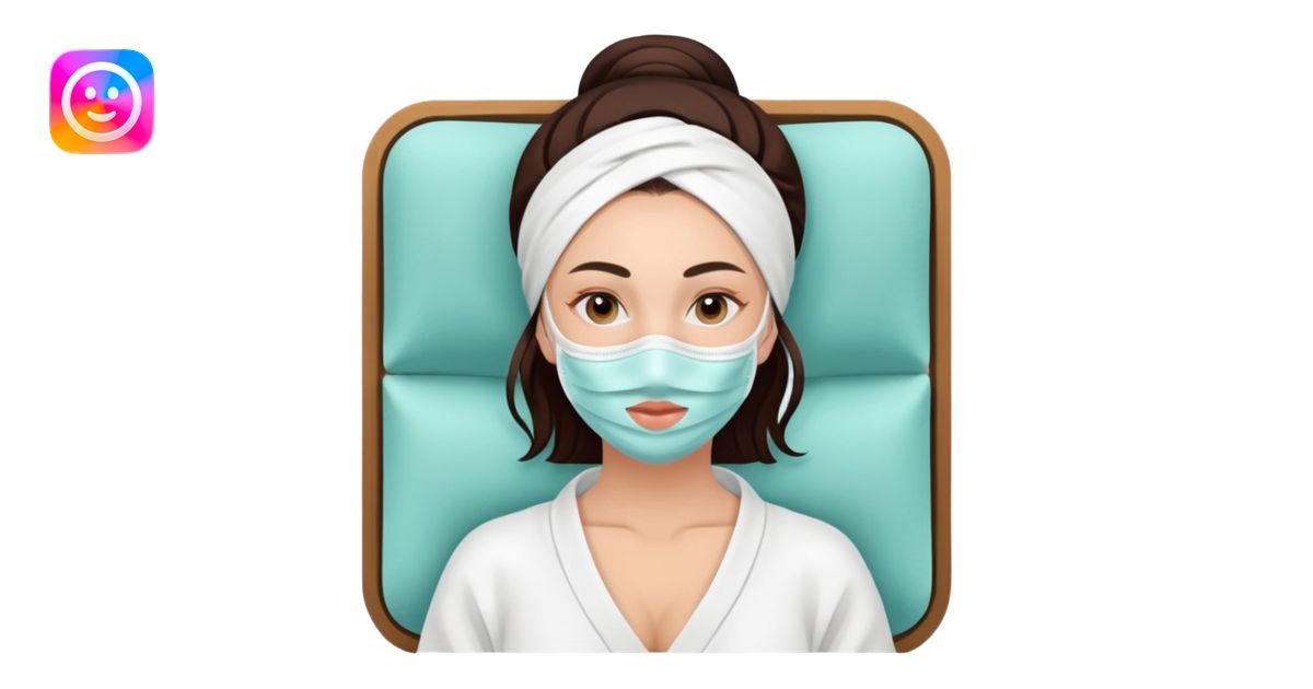 Lady with face mask spa beauty full face relaxing emoji | AI Emoji ...
