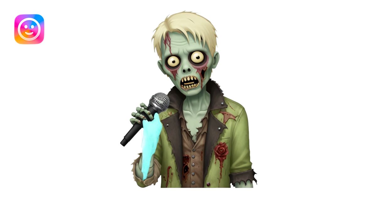 Zombie singer microphone emoji | AI Emoji Generator
