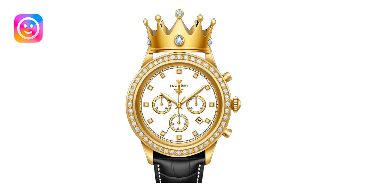 Create an emoji that shows a gold crown, a diamond, and a luxury ...