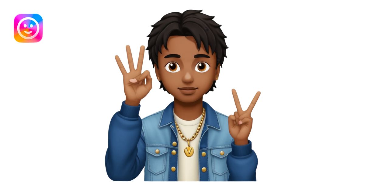 Playboi Carti YVL hand sign emoji | AI Emoji Generator