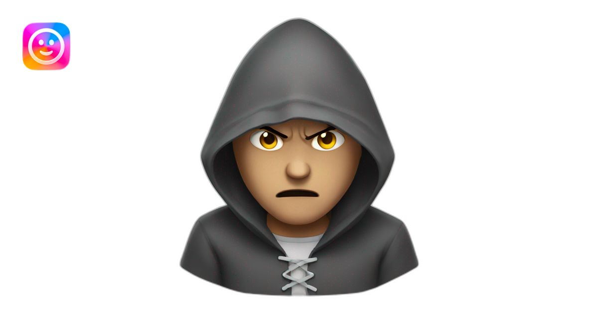 angry hooded man emoji | AI Emoji Generator
