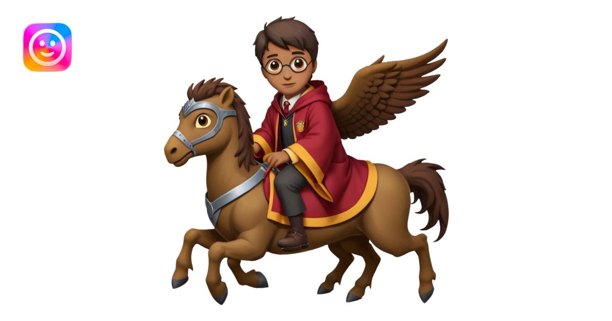 harry potter riding buckbeak emoji | AI Emoji Generator