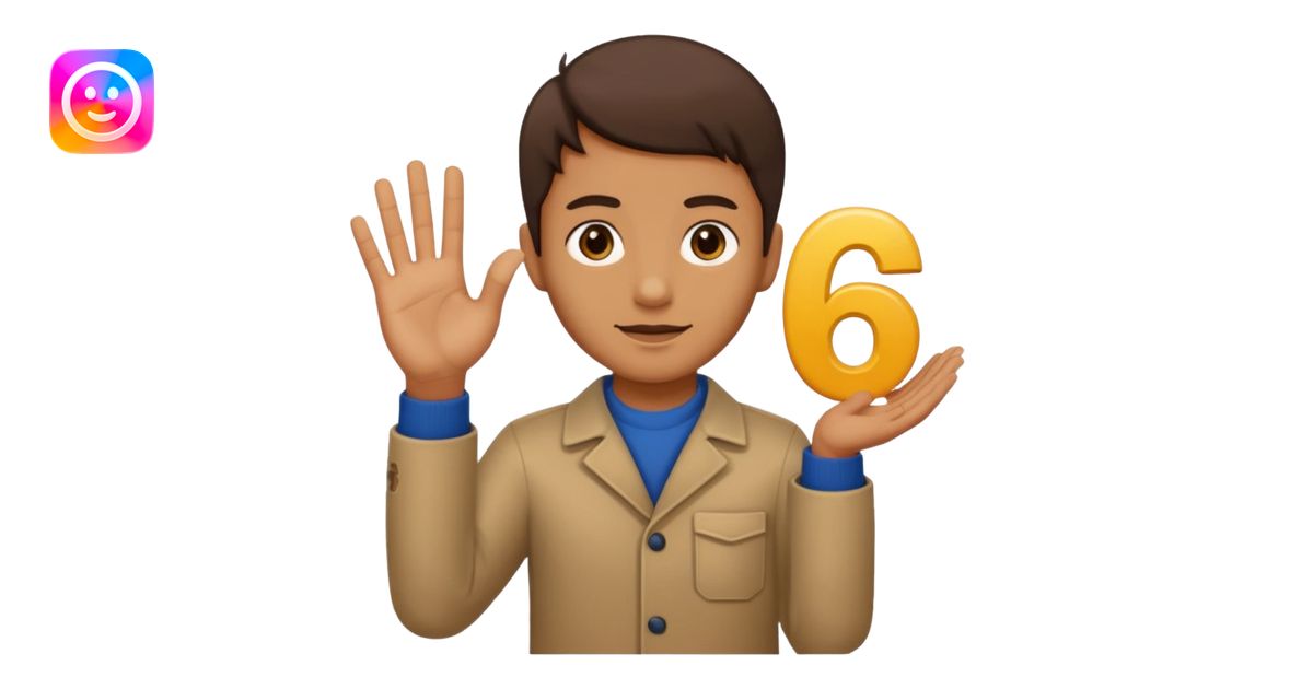 replace the ice cream with the numbers 6 and 7 holding his hands doing ...