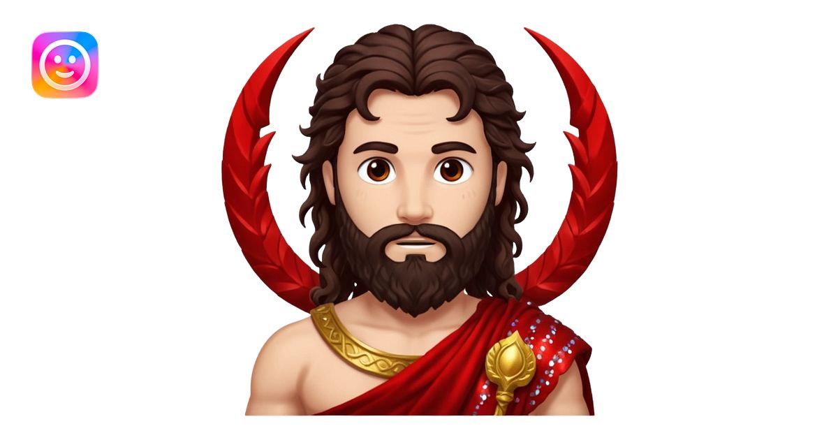 Mars, God of War from Roman Deities with long dark brown wavy hair and ...