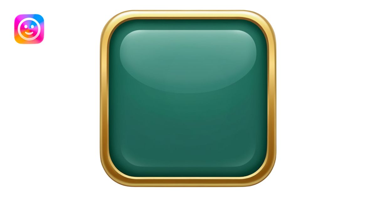 Blank dark Jade and gold edged rounded square icon button emoji | AI ...