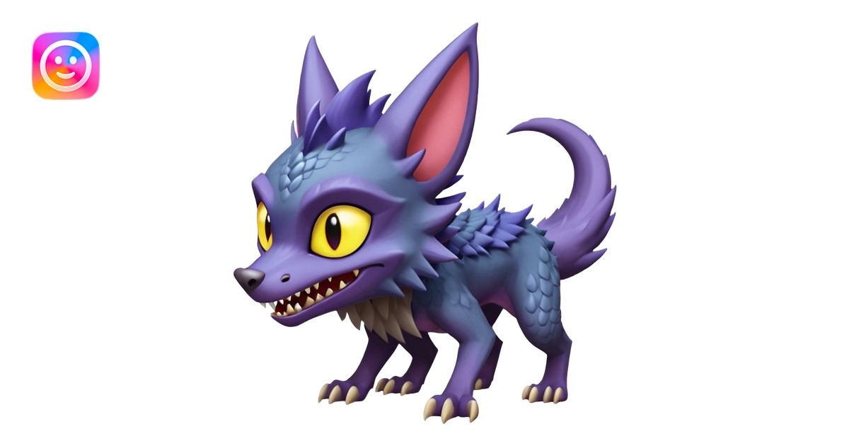 Spyro-Sergal-Lykoi-Pokémon-Fakémon-creature-hybrid emoji | AI Emoji ...