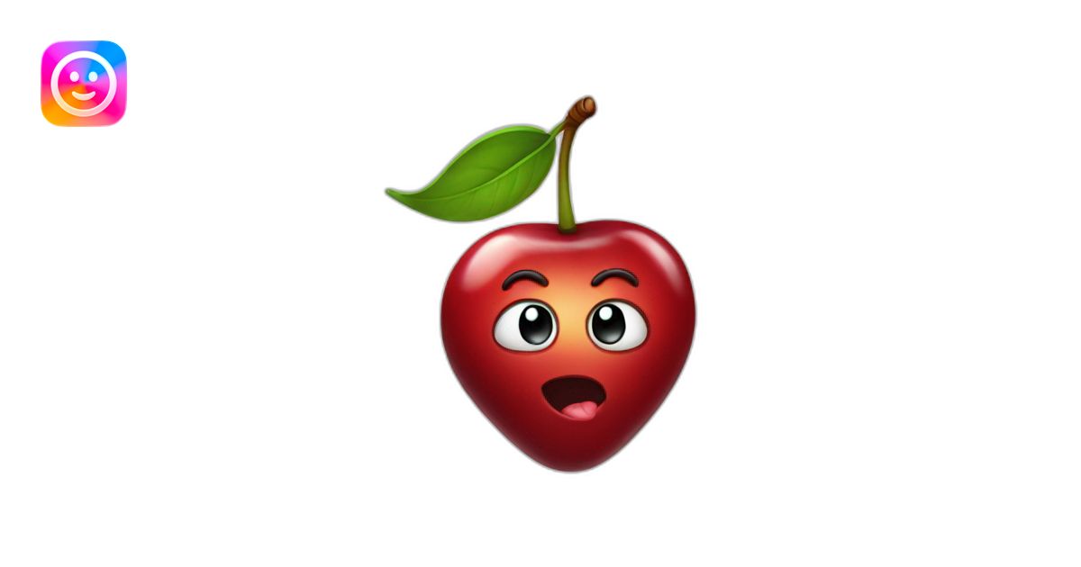 cherry with funny face emoji | AI Emoji Generator