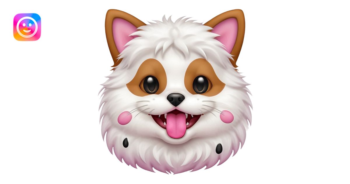 small dog inside a cats wide open mouth emoji | AI Emoji Generator